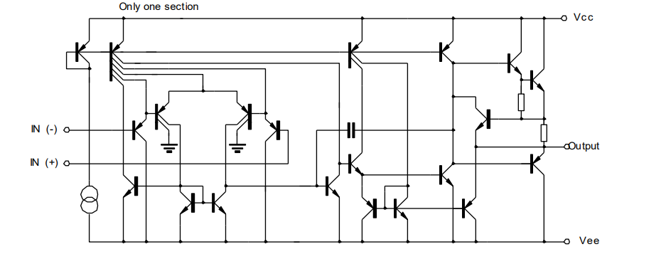 Operational amplifier LM358 focusing on wide voltage range application